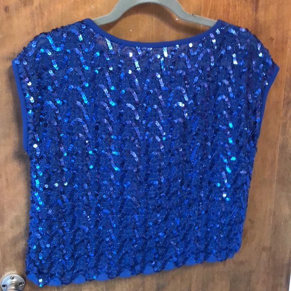 Tops | Royal Blue Sequined Top Perfect For Holidays | Poshmark
